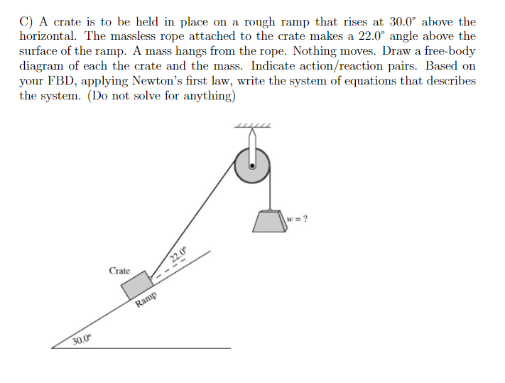 Solved C) A crate is to be held in place on a rough ramp | Chegg.com