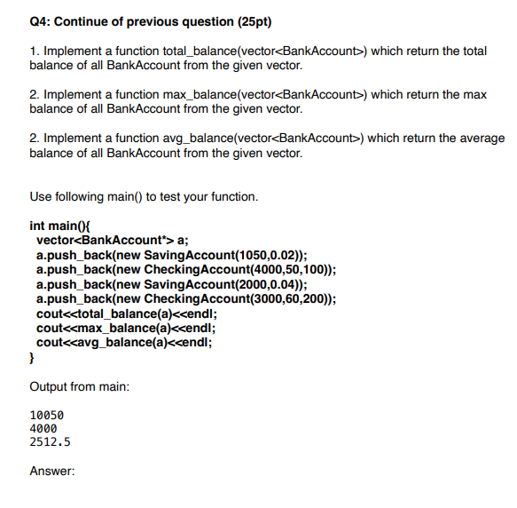Solved Q4: Continue of previous question (25pt) 1. Implement | Chegg.com