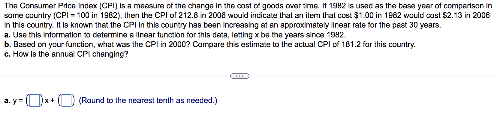 Solved The Consumer Price Index (CPI) is a measure of the | Chegg.com