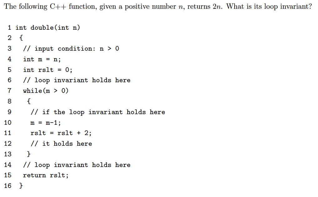 Solved The following C++ function, given a positive number | Chegg.com