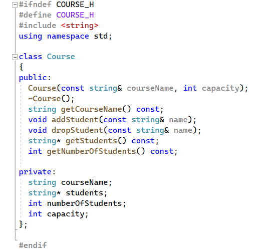 Solved Rewrite the addStudent function in the Course class | Chegg.com