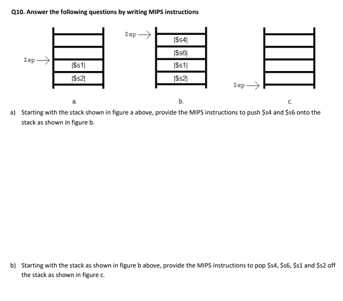 Solved Q10. Answer the following questions by writing MIPS | Chegg.com