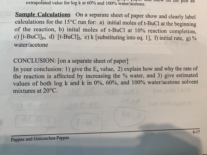 Solved 8-Kinetics Organic Chemistry Laboratory I RESULTS A. | Chegg.com