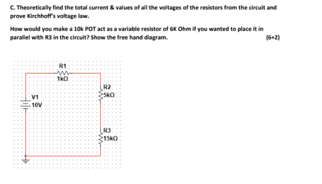 Solved C. Theoretically find the total current & values of | Chegg.com