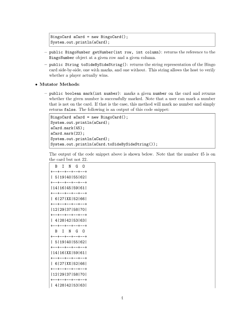 Java project, need help writing the main class(Part | Chegg.com