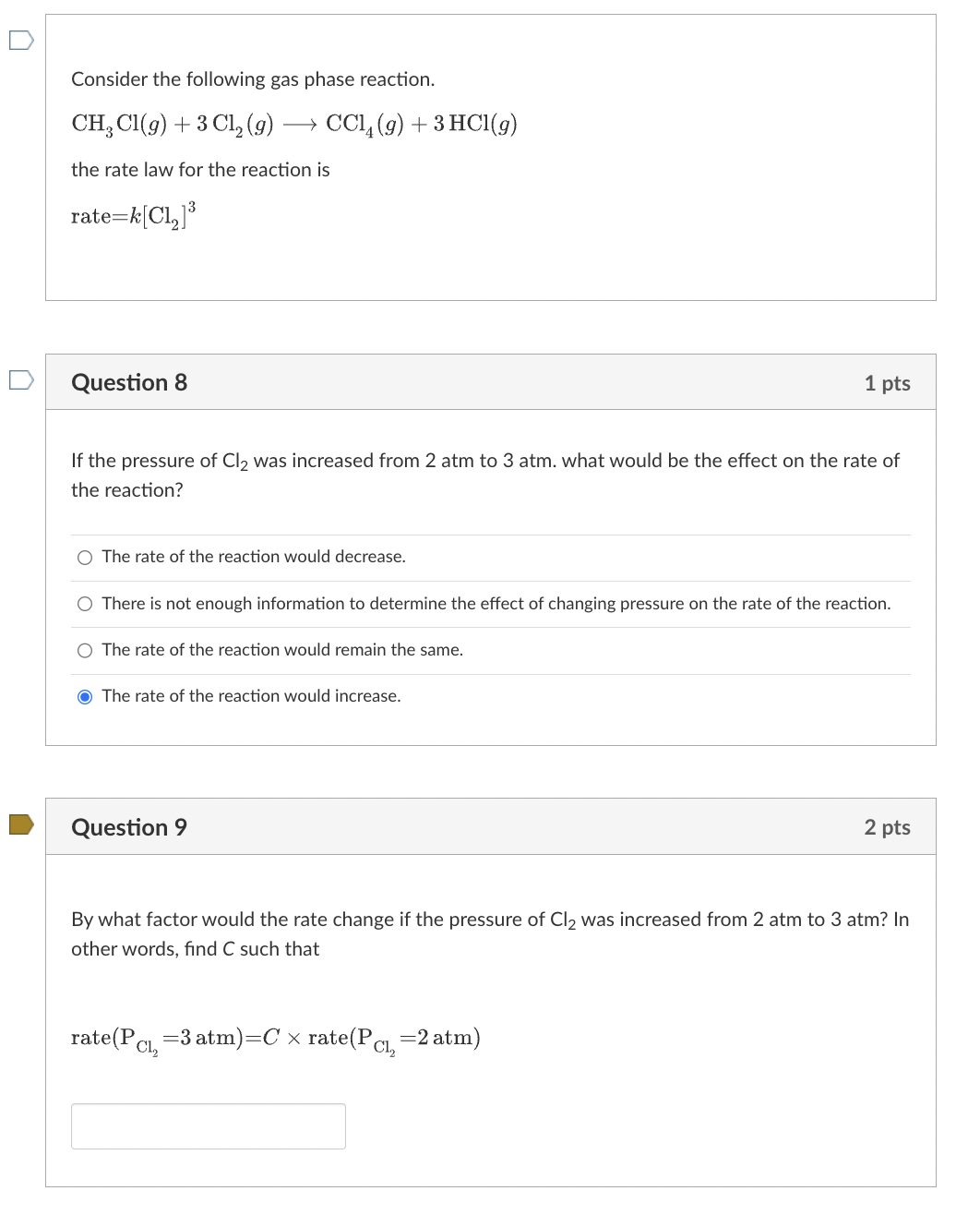 Solved Consider the following gas phase reaction. | Chegg.com