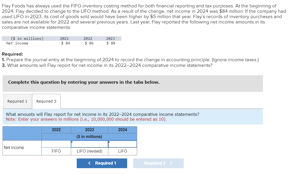 Solved Flay Foods has always used the FIFO inventory costing | Chegg.com
