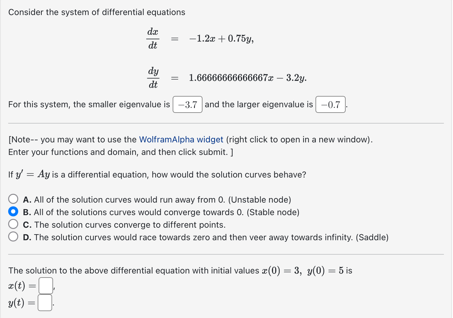 Solved Consider the system of differential | Chegg.com