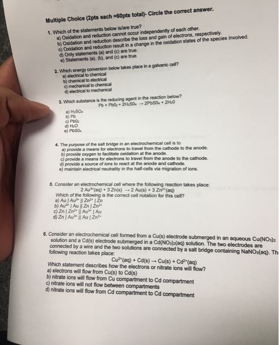 Solved Multiple Choice (2pts each-60pts total)-Circle the | Chegg.com