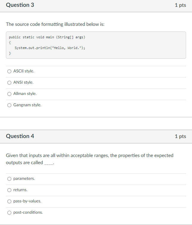 Solved Question 3 1 Pts The Source Code Formatting 3350
