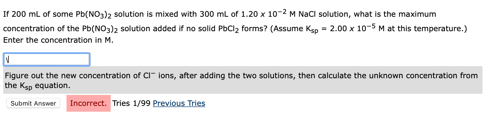 Solved If 200 mL of some Pb(NO3)2 solution is mixed with 300 | Chegg.com