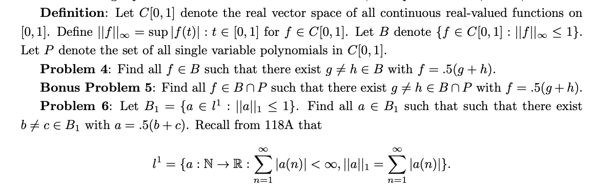 Solved Definition: Let C[0, 1] denote the real vector space | Chegg.com