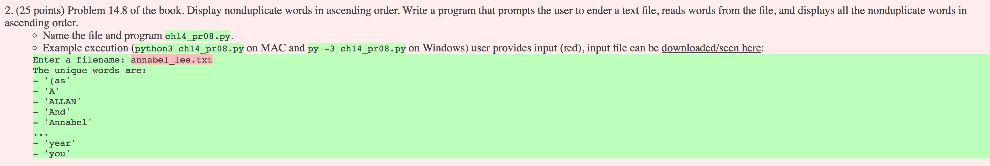 Solved Include docstrings for each function for the | Chegg.com