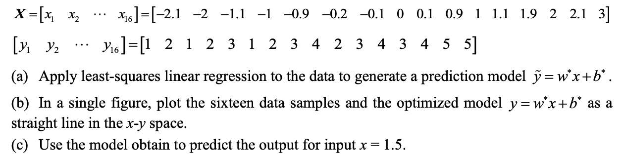 Solved Consider a single-input single-output data set of the | Chegg.com
