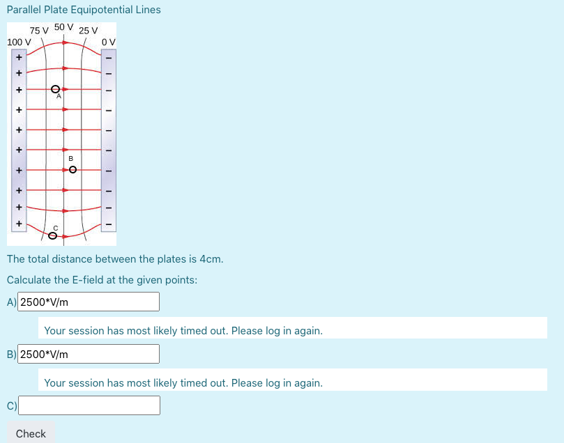 Solved Parallel Plate Equipotential Lines 75 V 50 V 25 V 100 | Chegg.com