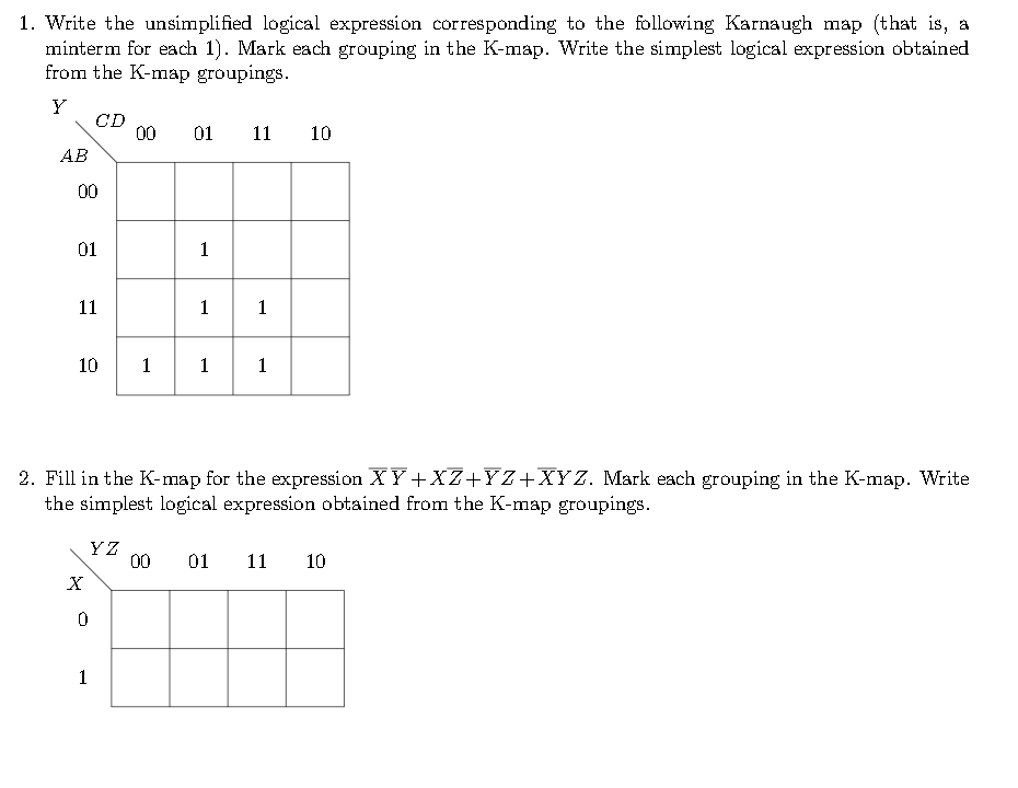 Solved 1. Write the unsimplified logical expression | Chegg.com