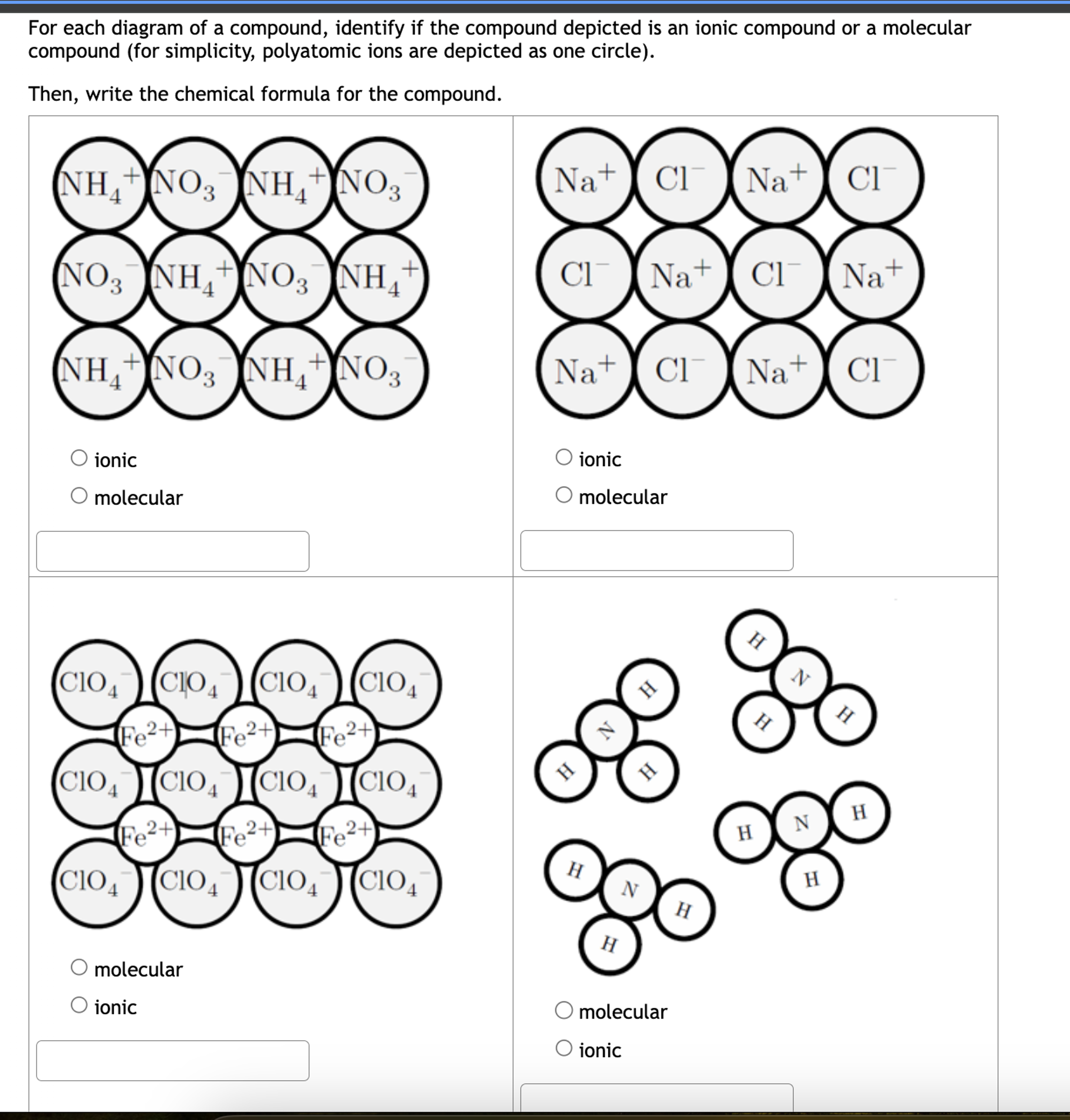 Solved For each diagram of a compound, identify if the | Chegg.com