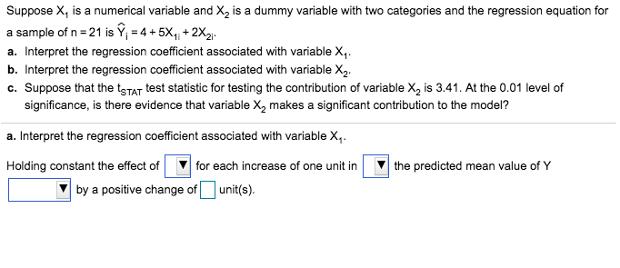 Solved Suppose X, is a numerical variable and X2 is a dummy | Chegg.com