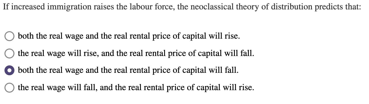 Solved If increased immigration raises the labour force, the | Chegg.com