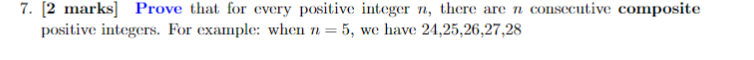 Solved 7. [2 marks] Prove that for every positive integer n, | Chegg.com
