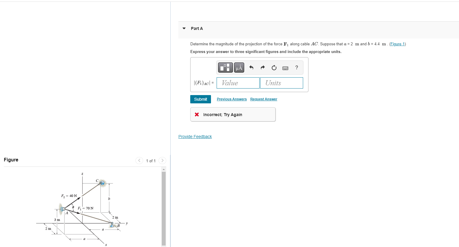 Solved Determine The Magnitude Of The Projection Of The
