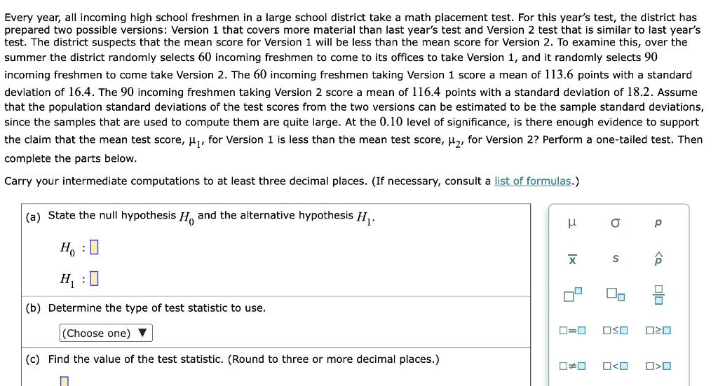 Solved Every year, all incoming high school freshmen in a | Chegg.com
