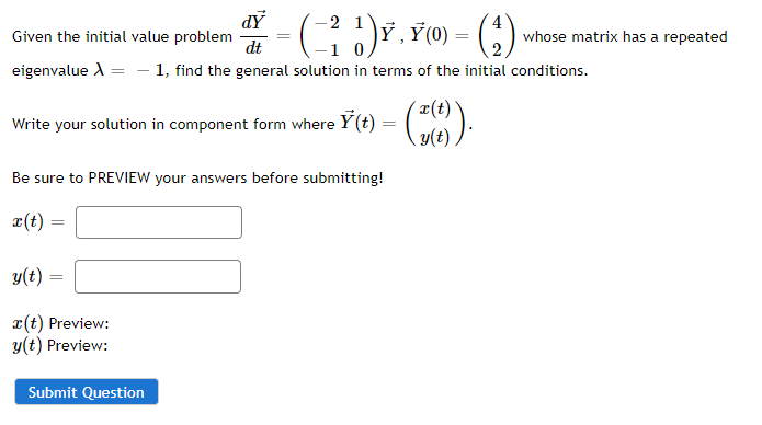 Solved Given the initial value problem | Chegg.com