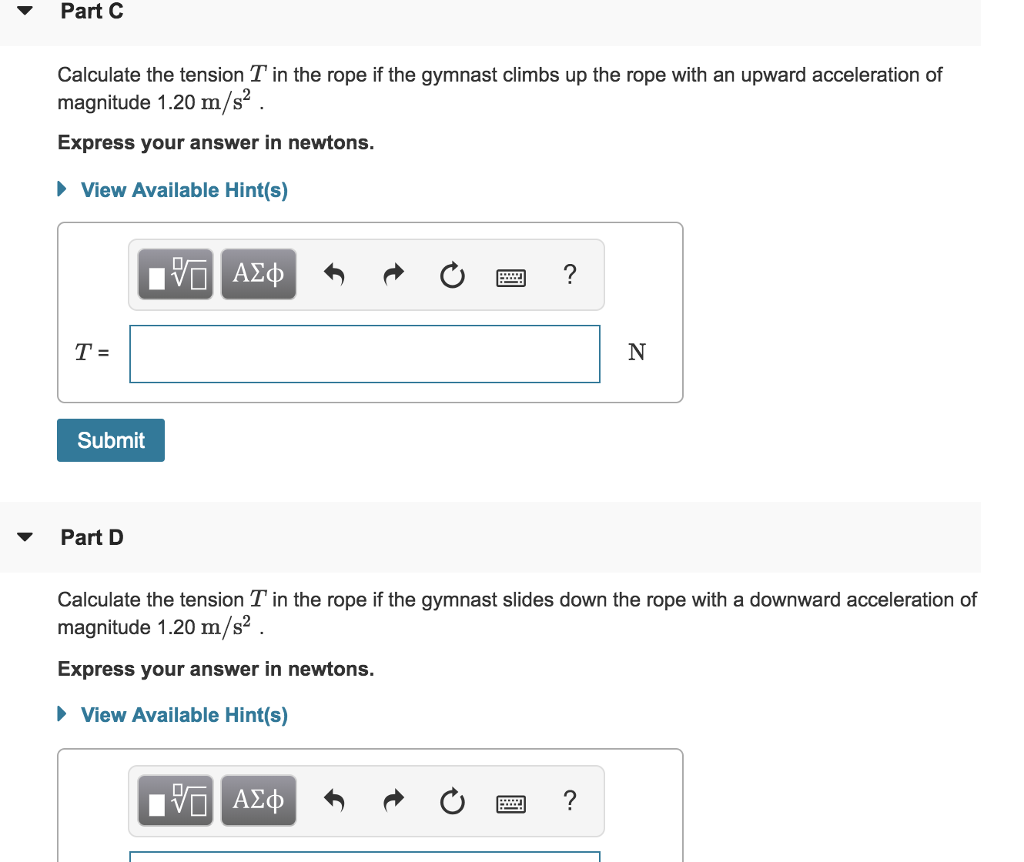 Solved Constants Periodic Table Part A A gymnast of mass | Chegg.com