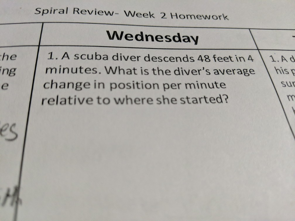 Solved Spiral Review - Week 2 Homework che ing Wednesday 1. | Chegg.com