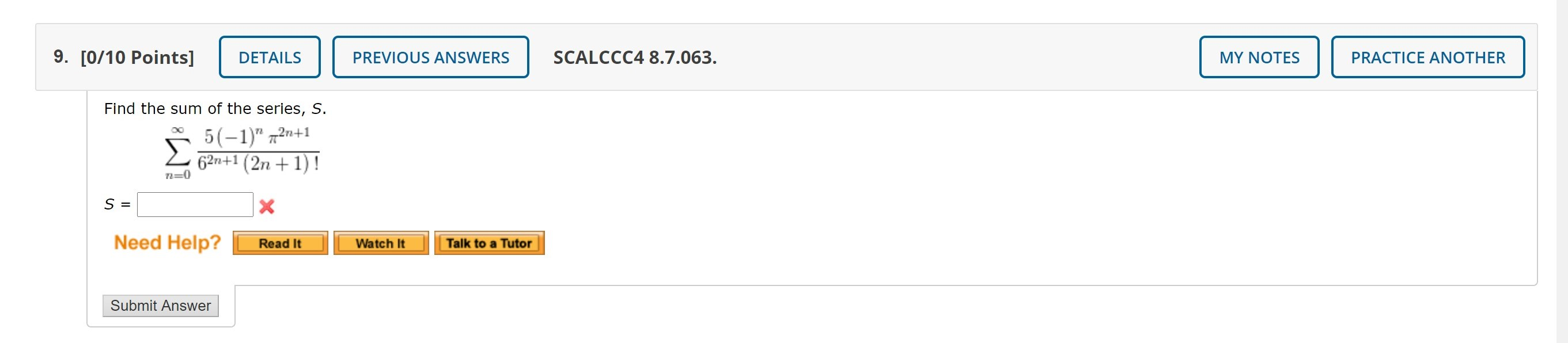 Solved 9. [O/10 Points] DETAILS PREVIOUS ANSWERS SCALCCC4 | Chegg.com