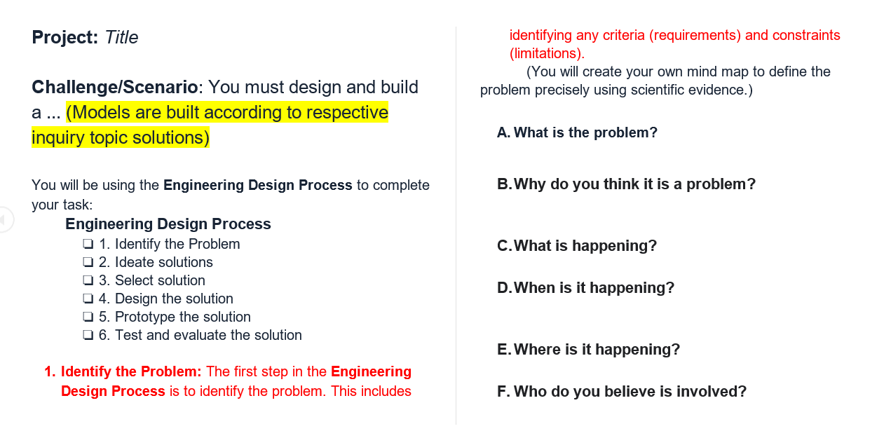 Solved Project: Title Challenge/Scenario: You must design | Chegg.com