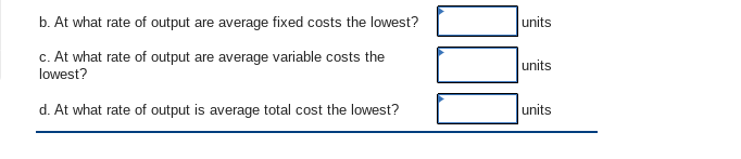 units b. At what rate of output are average fixed | Chegg.com