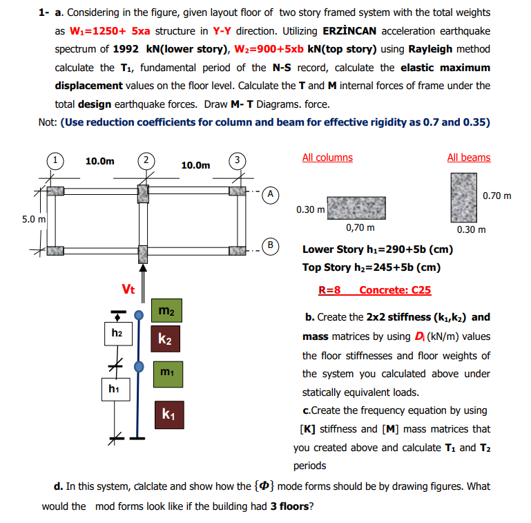 Solved 1- a. Considering in the figure, given layout floor | Chegg.com