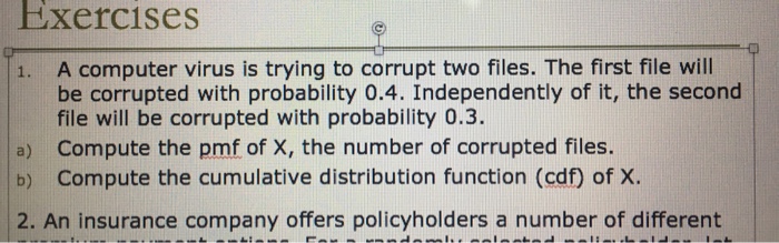 Solved A computer virus is trying to corrupt two files. The | Chegg.com