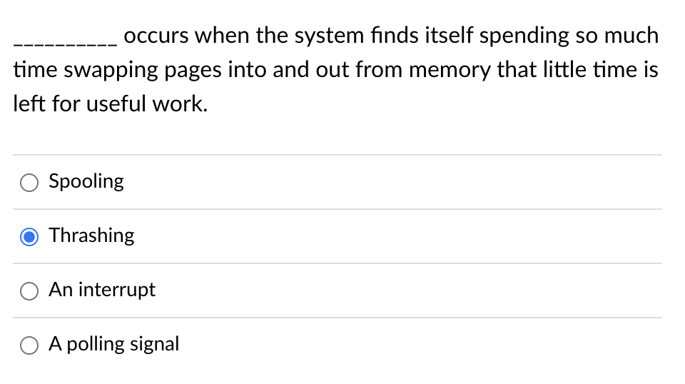 Solved The external paging (virtual memory) device is | Chegg.com