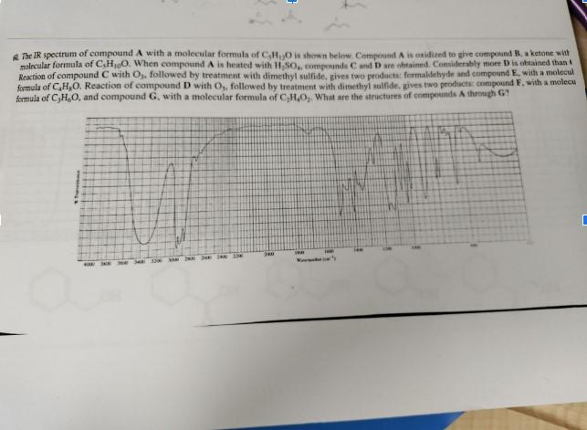 Solved molecular formula of C3H30O, When comppound A is | Chegg.com
