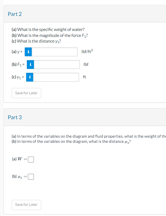 Solved (a) What is the specific weight of water? (b) What is | Chegg.com