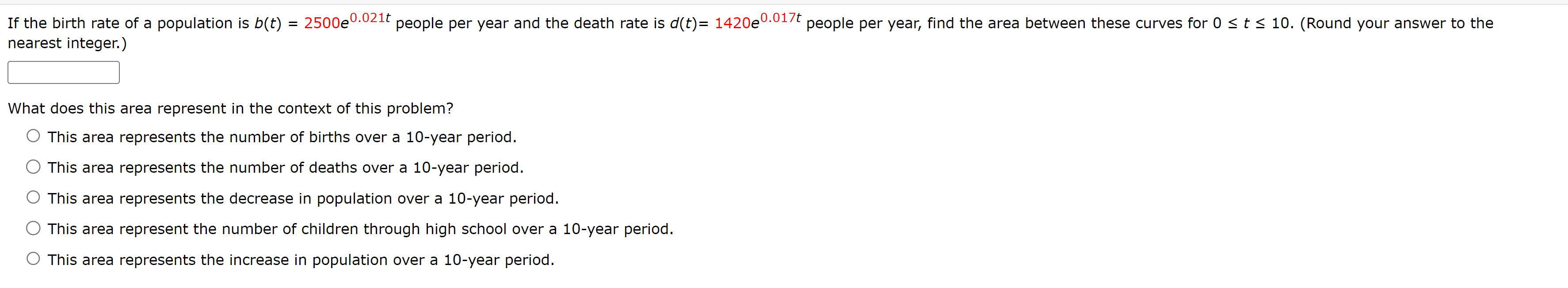 Solved nearest integer.) What does this area represent in | Chegg.com