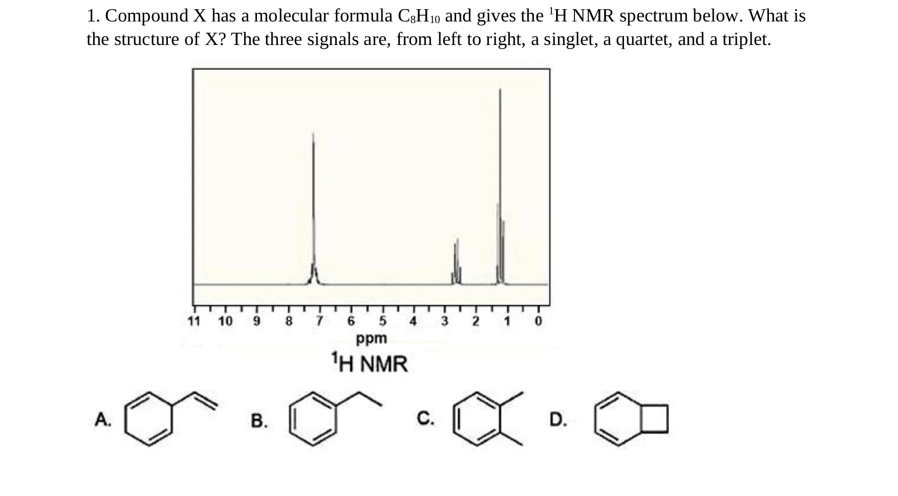 Solved 1. Compound X has a molecular formula C3H10 and gives | Chegg.com