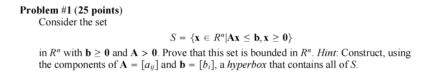 Solved Problem #1 ( 25 points) Consider the set | Chegg.com
