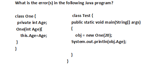 Solved What is the error(s) in the following Java program? | Chegg.com