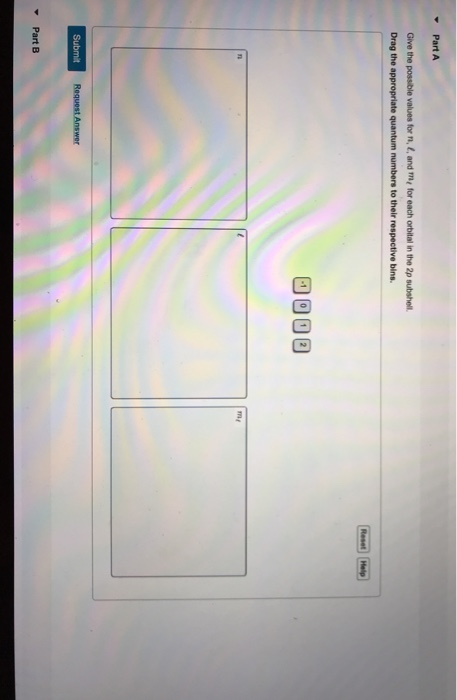 Solved PartA Give the possible values for n,(,and me for | Chegg.com