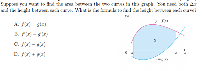 Solved Suppose you want to find the area between the two | Chegg.com
