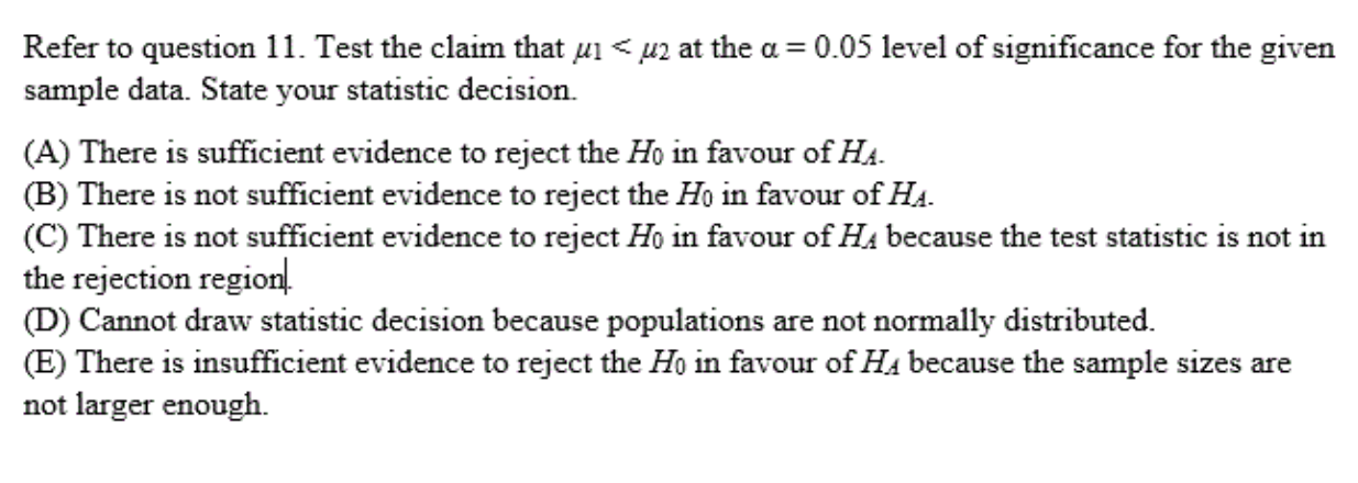 Solved Two independent random samples are drawn from two | Chegg.com