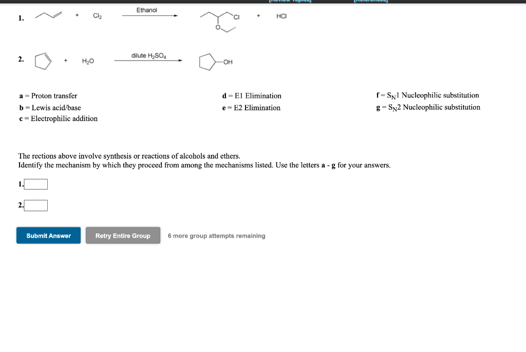 Solved Ethanol CH HCI dilute H2SO4 2. H2O -OH a = Proton | Chegg.com