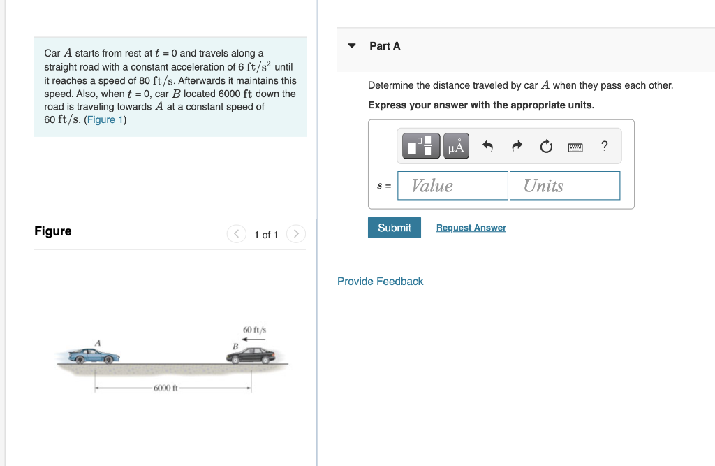 Solved Part A Car A starts from rest at t = 0 and travels | Chegg.com