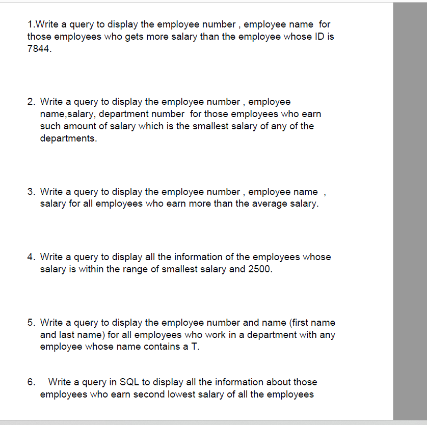 Solved Perform the following operations using ORACLE IORACLE | Chegg.com
