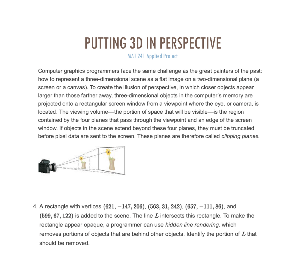 Solved PUTTING 3D IN PERSPECTIVE MAT 241 Applied Project | Chegg.com