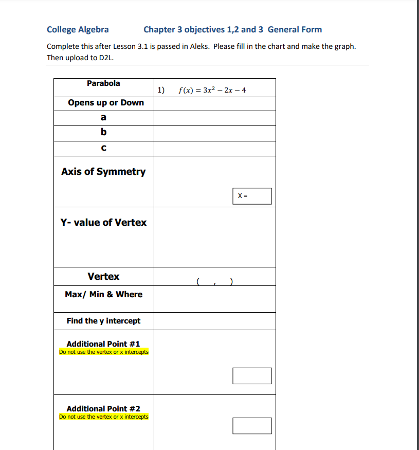 Solved X intercepts Show work X X= College Algebra Chapter 3 | Chegg.com