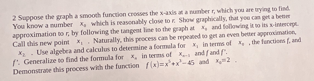 Solved 2 ﻿Suppose the graph a smooth function crosses the | Chegg.com